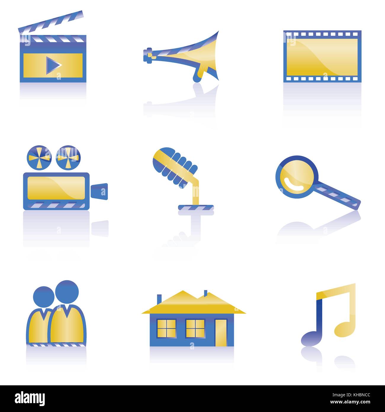 movie, clip and cinema icons - vector icon set Stock Vector Image & Art ...