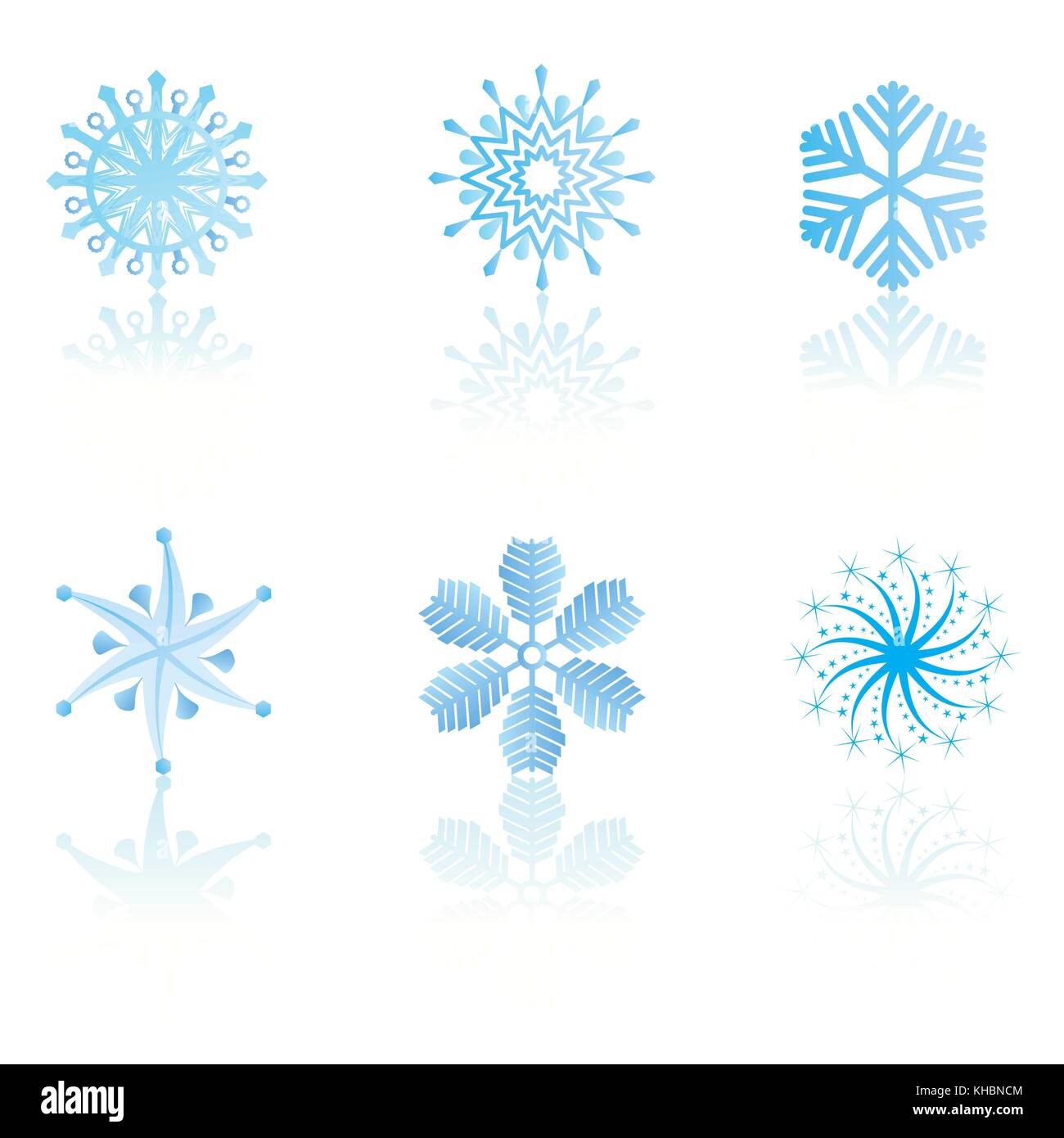 beautiful cold crystal gradient snowflakes - vector illustration Stock ...