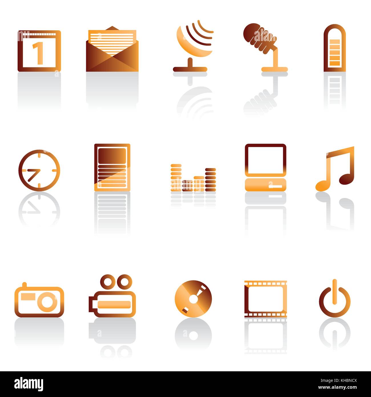 mobile phone icon performance - vector icon set Stock Vector Image ...