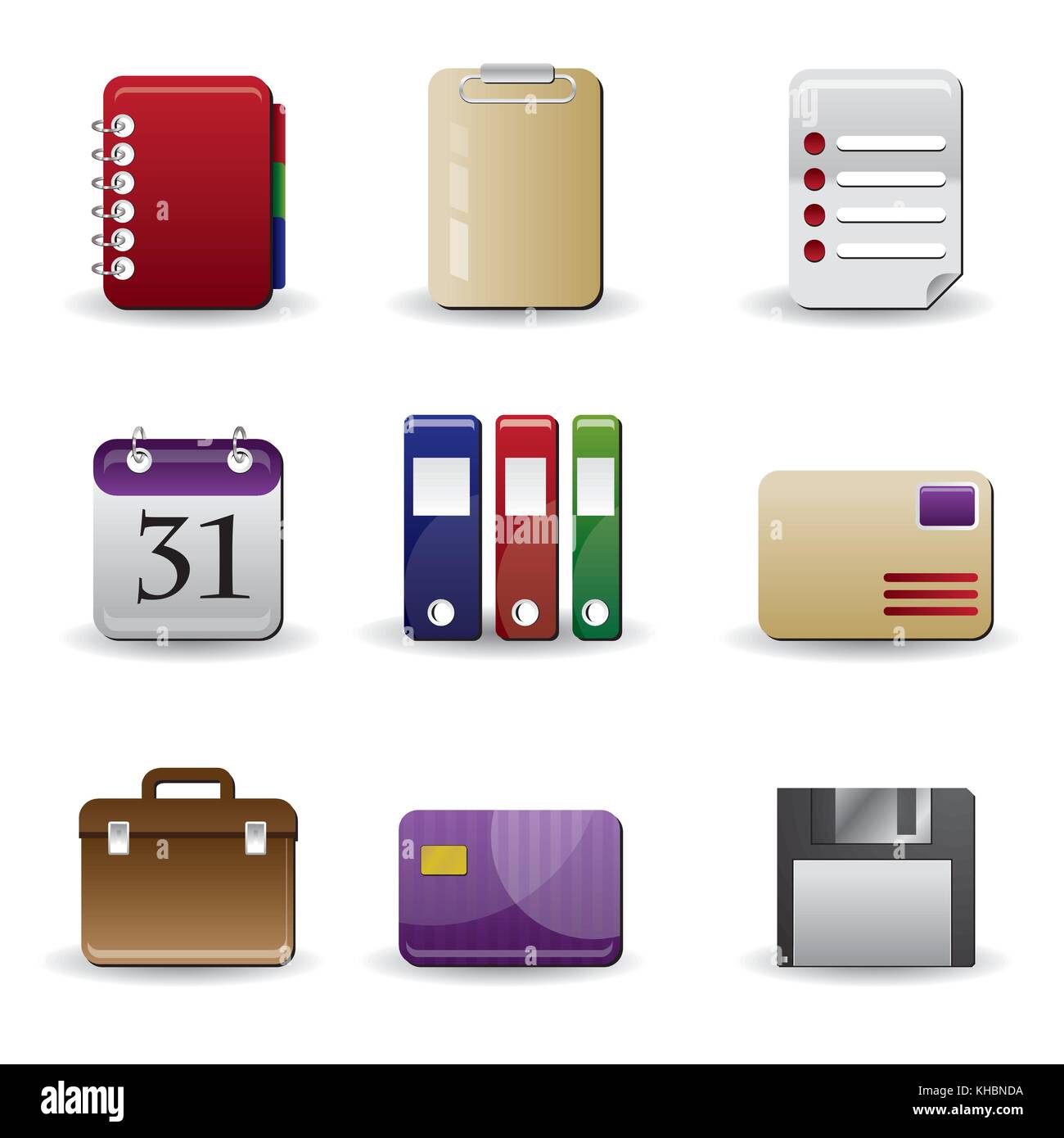 Business and office icons - vector icon set Stock Vector Image & Art ...