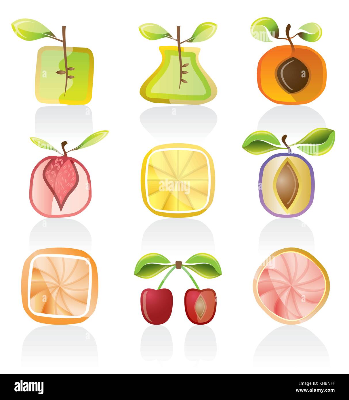 Abstract fruit icons - vector icon set Stock Vector Image & Art - Alamy