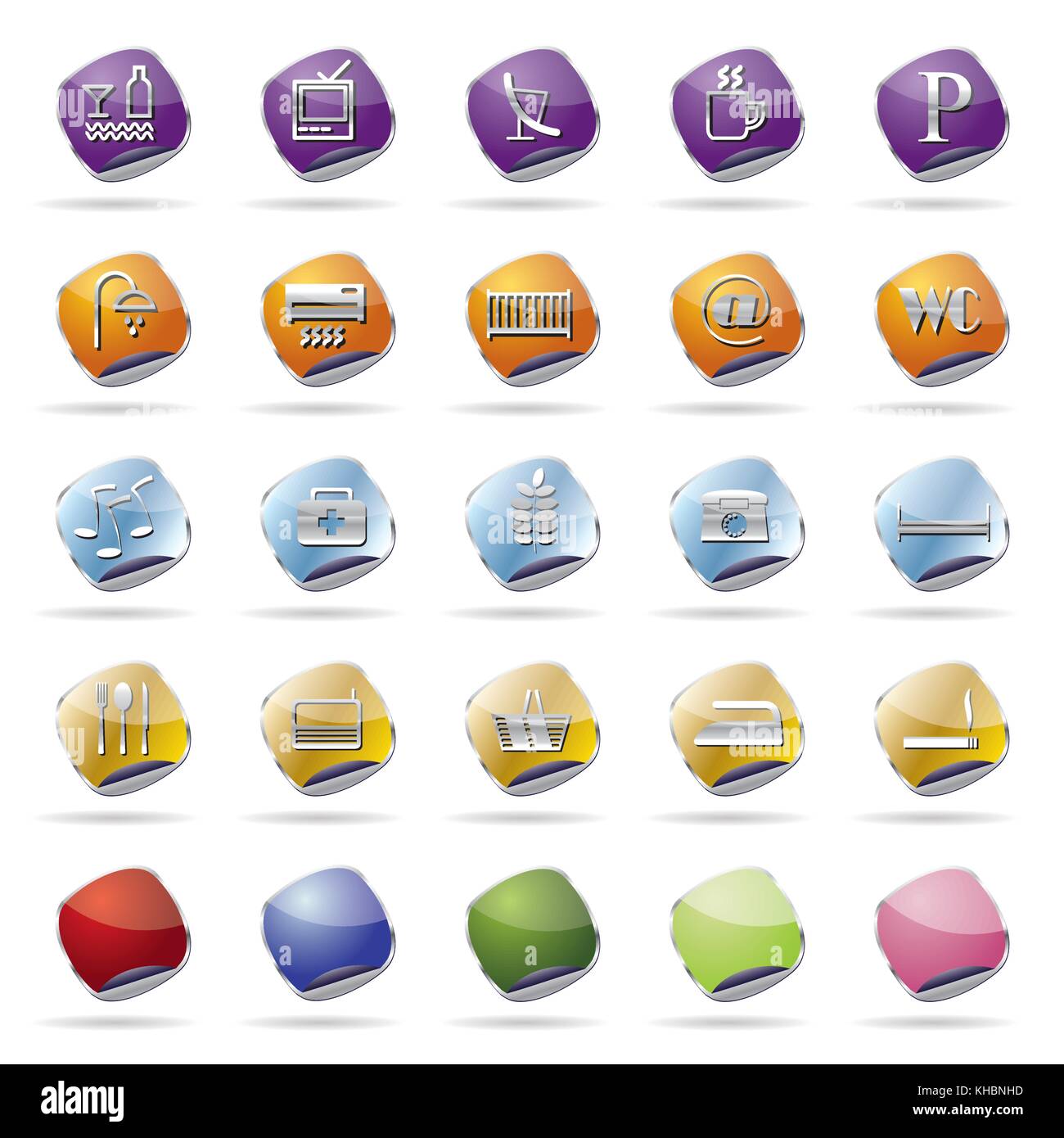 Hotel and Motel - Vector Icon Set Stock Vector Image & Art - Alamy