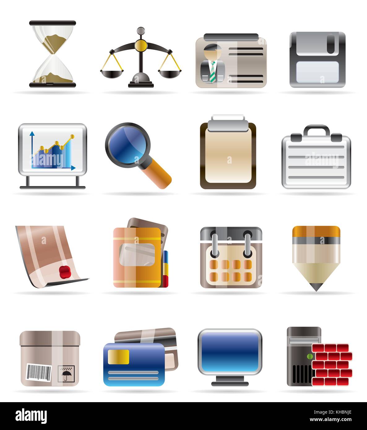 Realistic Business and office vector icon set Stock Vector Image & Art ...