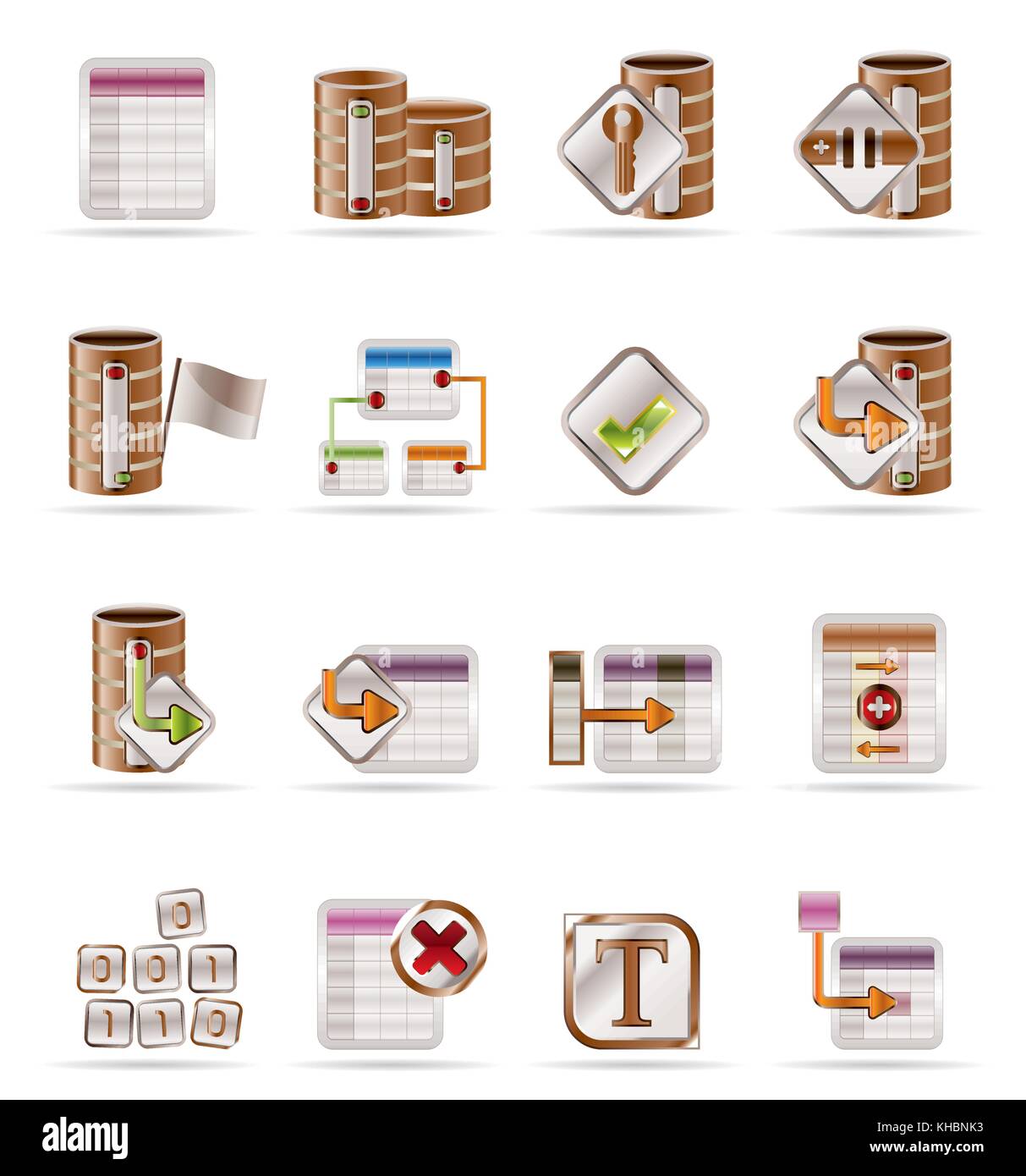 Database and table icons - Vector Icon Set Stock Vector Image & Art - Alamy