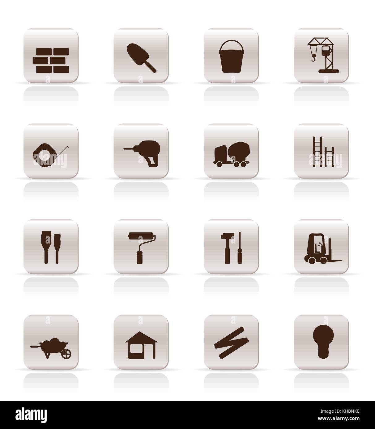 Construction and Building Icon Set. Easy To Edit Vector Image Stock ...