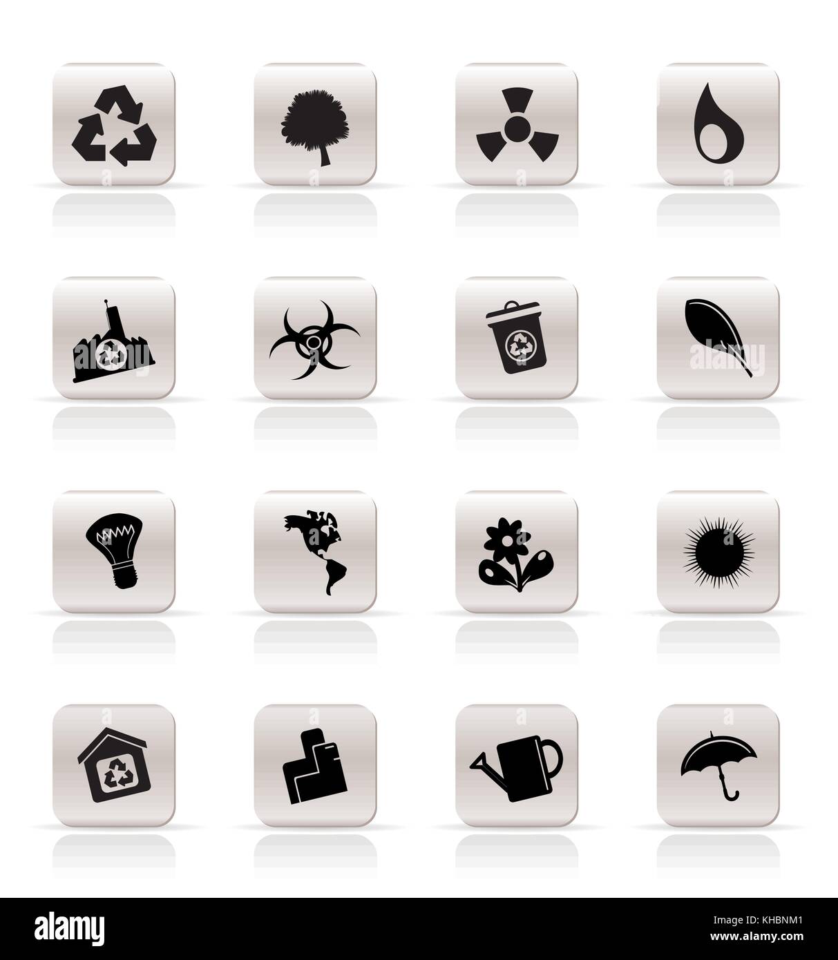 Simple Ecology and Recycling icons - Vector Icon Set Stock Vector Image ...