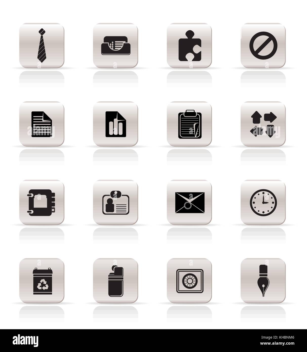 Simple Business and Office Icons - Vector Icon Set Stock Vector Image ...