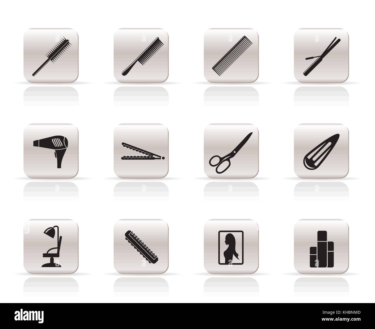 hairdressing, coiffure and make-up icons - vector Icon Set Stock Vector ...