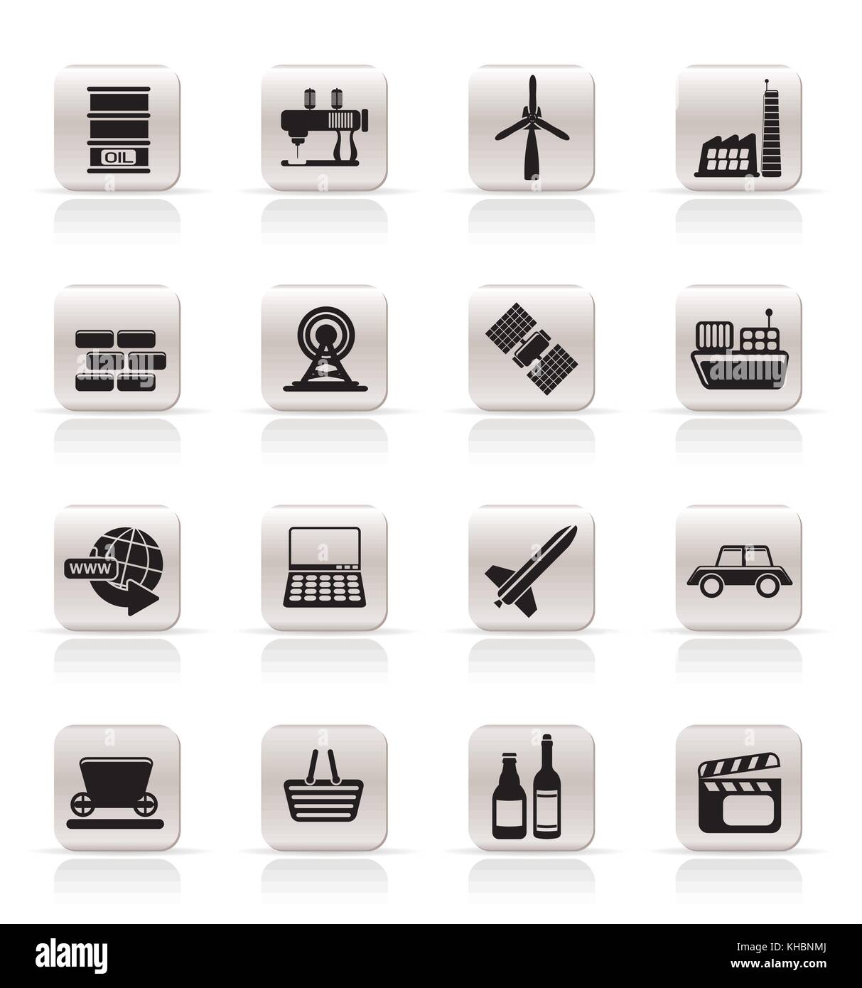 Simple Business and industry icons - Vector Icon Set Stock Vector Image ...