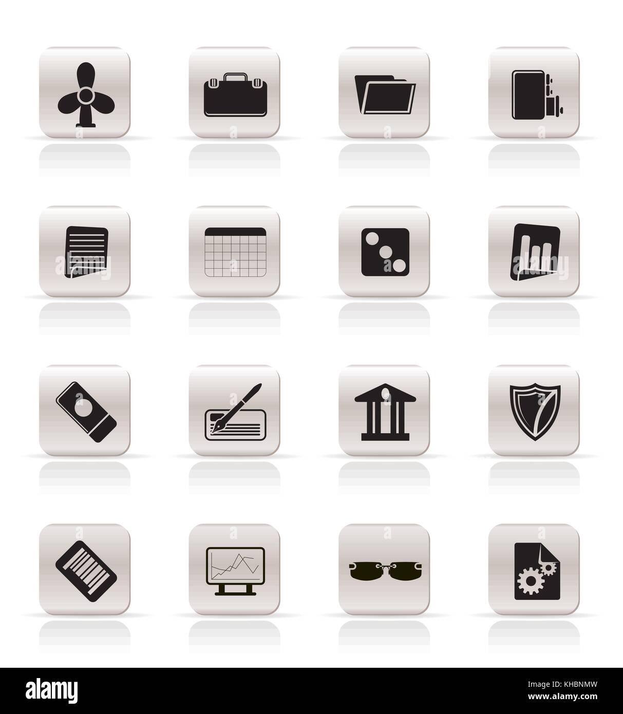 Simple Business and Office Icons - Vector Icon Set 2 Stock Vector Image ...