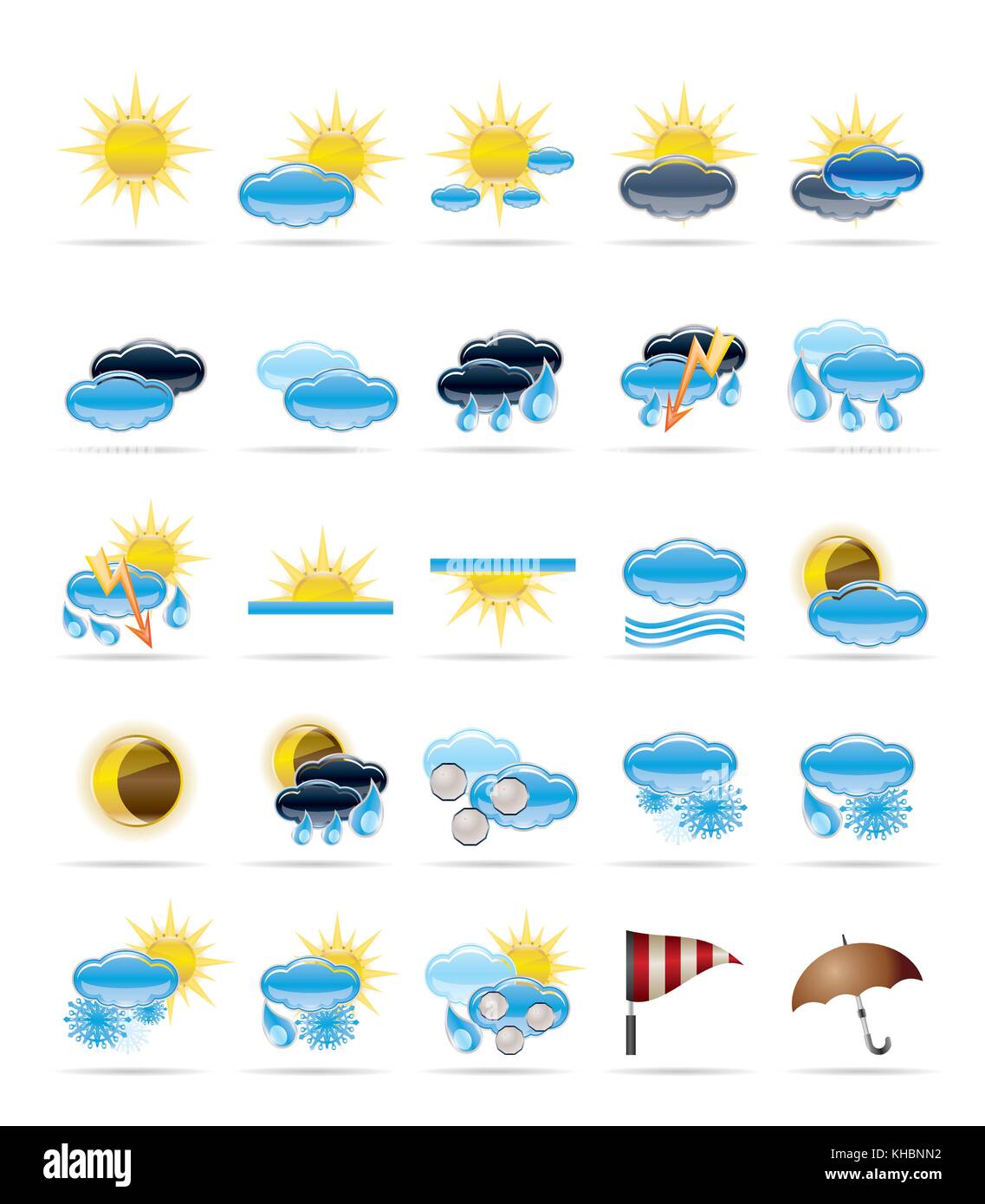 Weather icons - Vector Icon Se Stock Vector Image & Art - Alamy