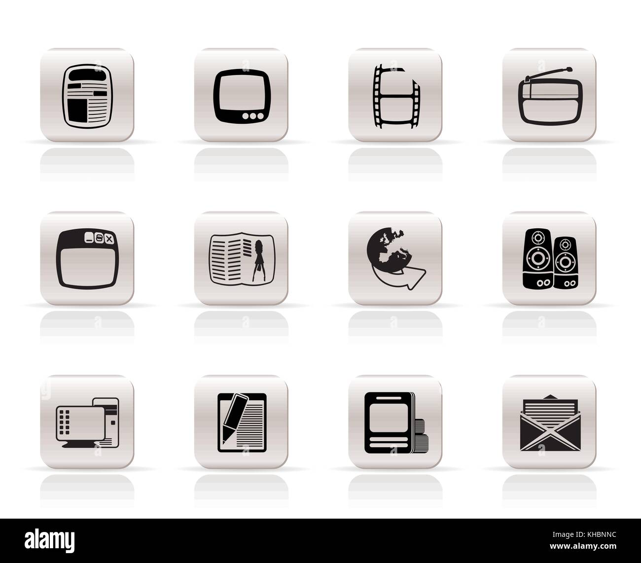 Simple Media icons - Vector Icon Set Stock Vector Image & Art - Alamy