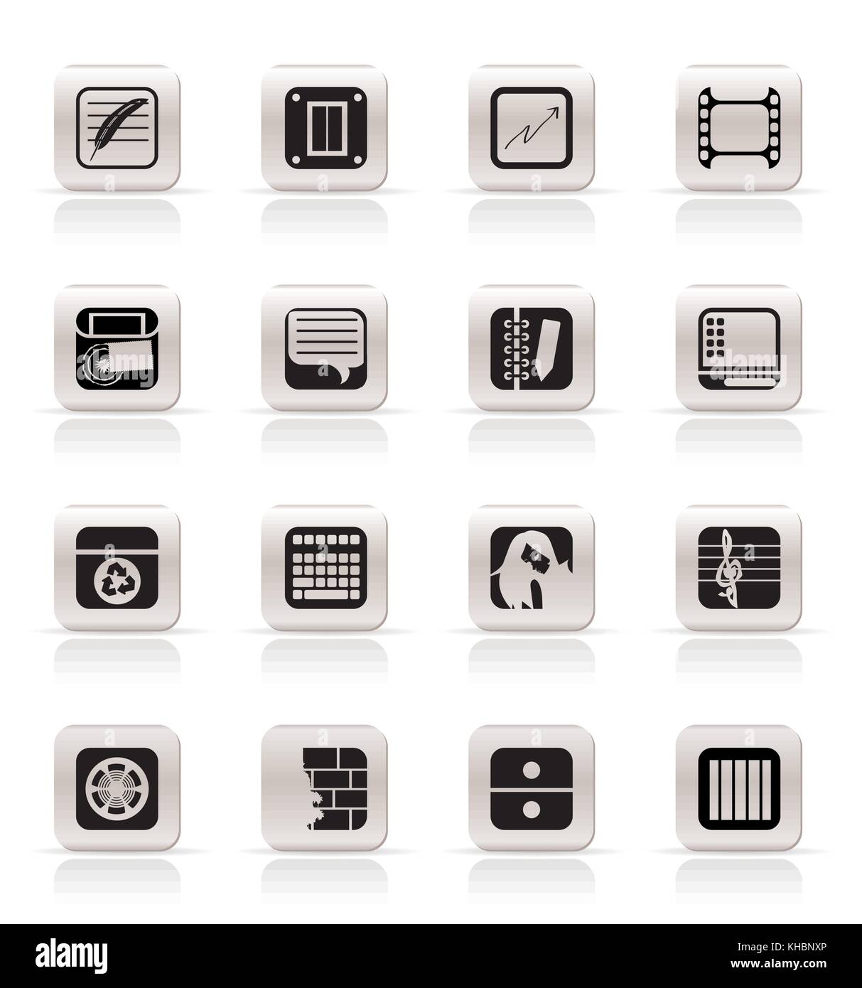 Simple Business, Office and Mobile phone icons - Vector Icon Set Stock ...