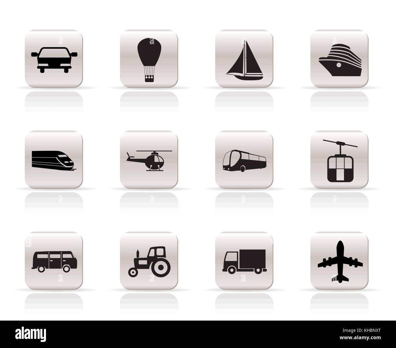 Simple Transportation and travel icons - vector icon set Stock Vector ...