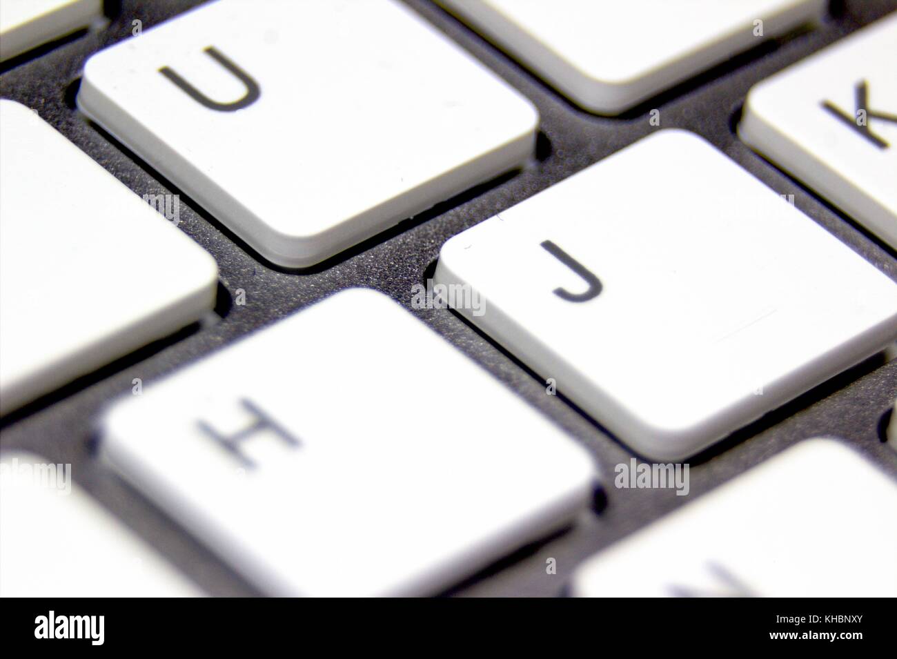 Macro picture of white keyboard Stock Photo - Alamy