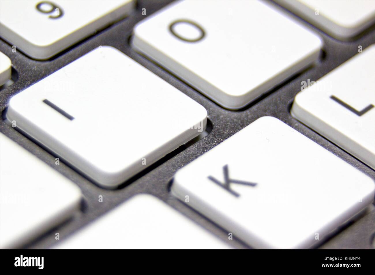 Macro picture of white keyboard Stock Photo - Alamy