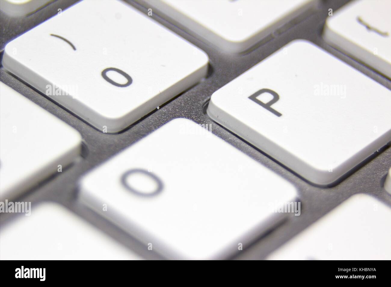 Macro picture of white keyboard Stock Photo - Alamy