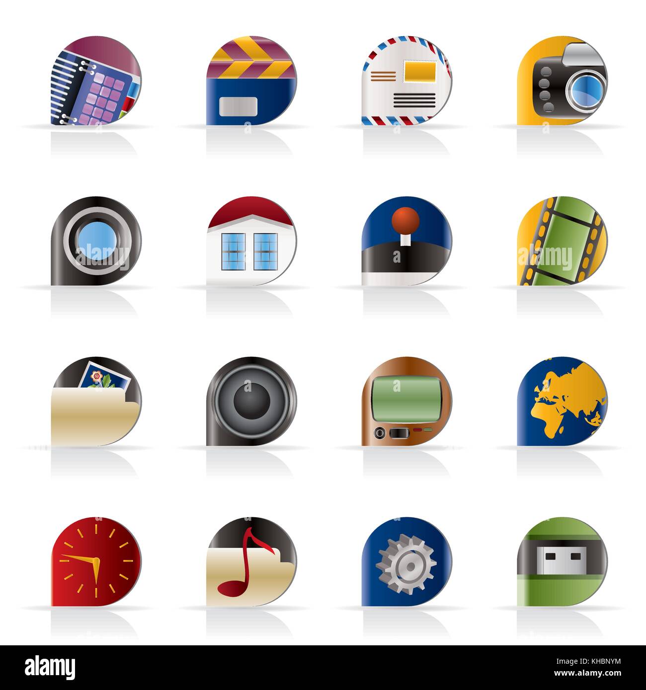 Internet, Computer and mobile phone icons - Vector icon set Stock ...