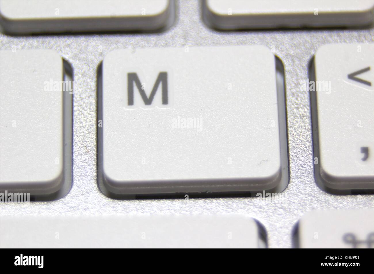 Macro picture of white keyboard Stock Photo - Alamy