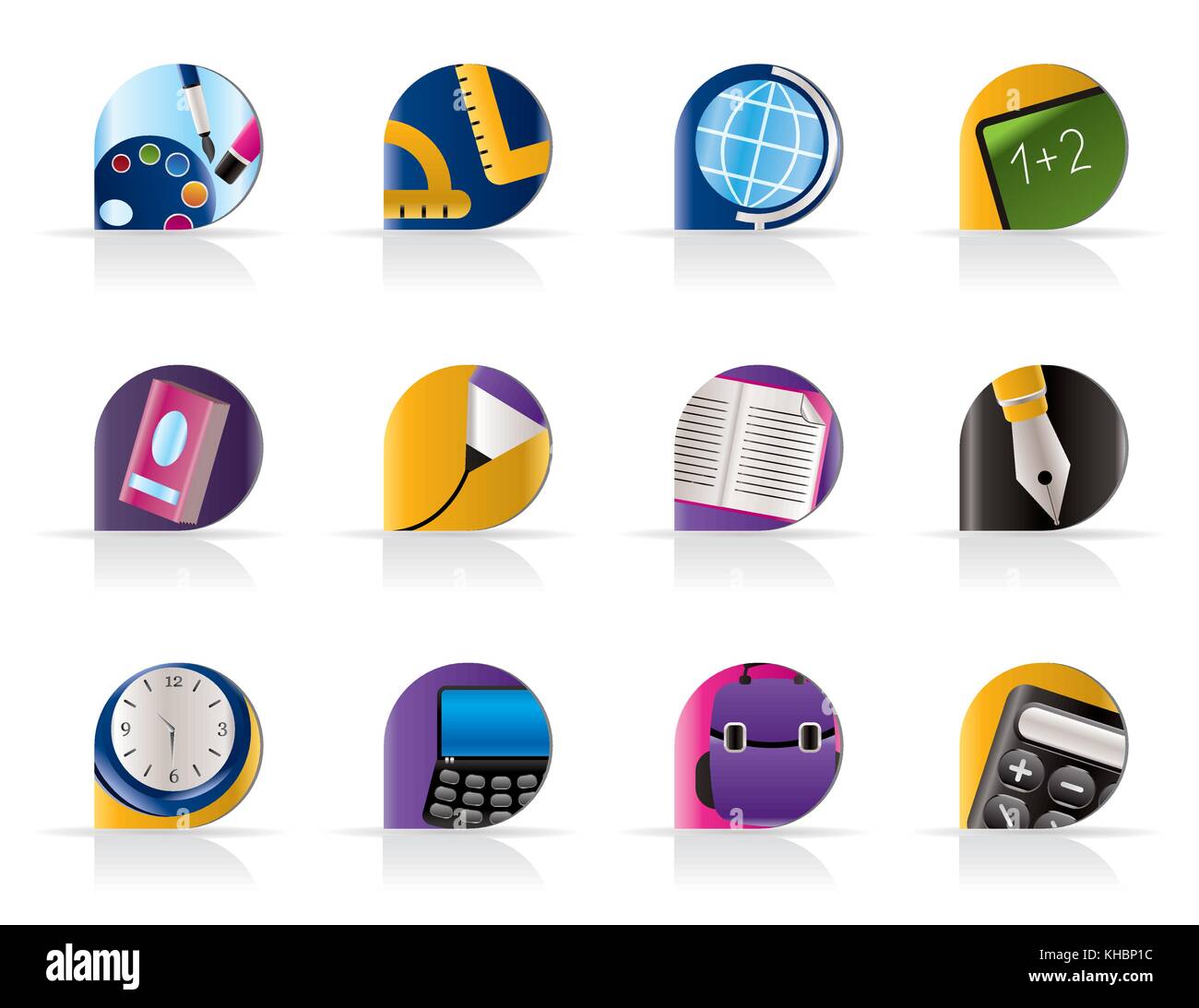 School subject icons Cut Out Stock Images & Pictures - Alamy