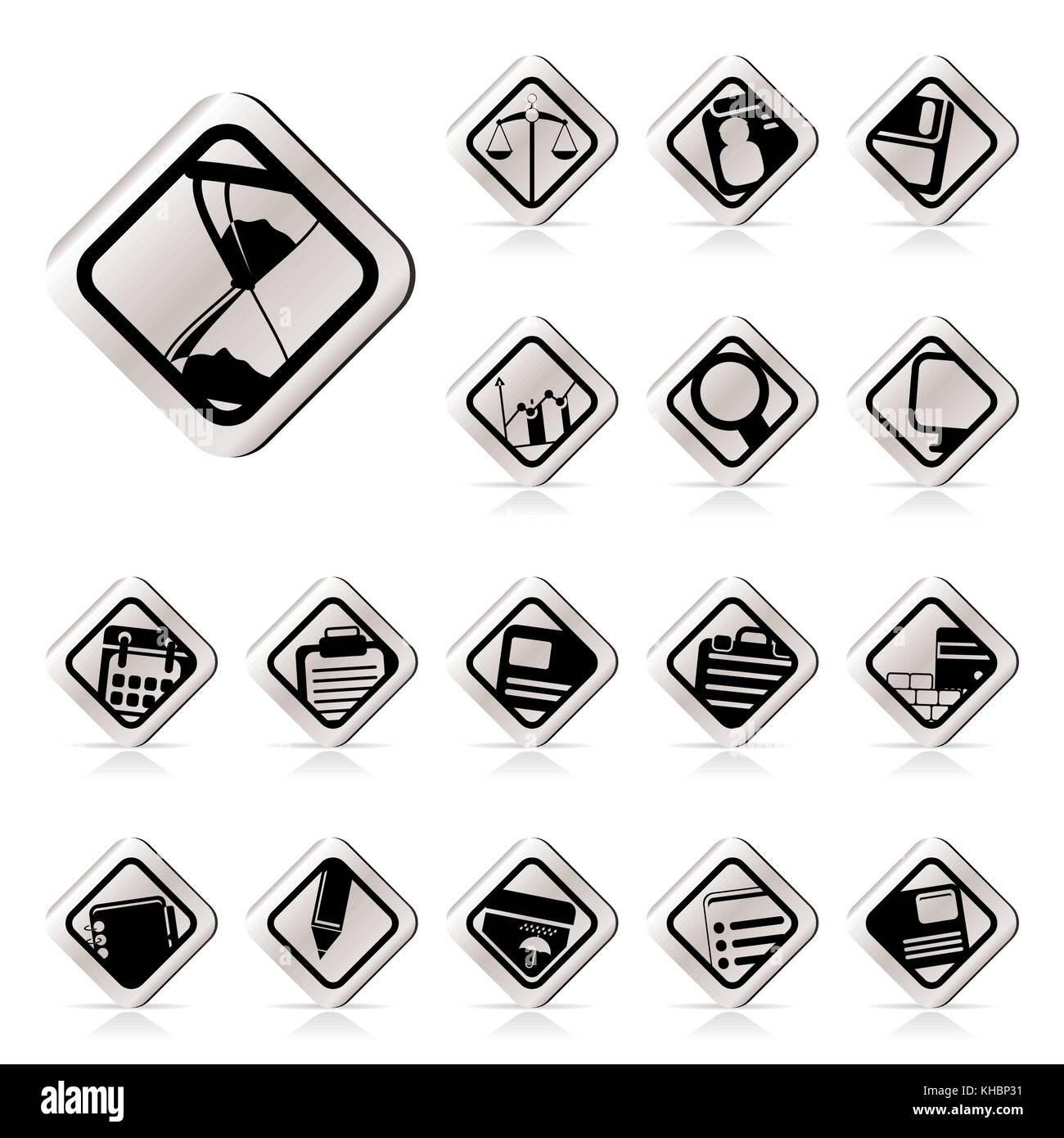 Simple Business and office icons vector icon set Stock Vector Image ...