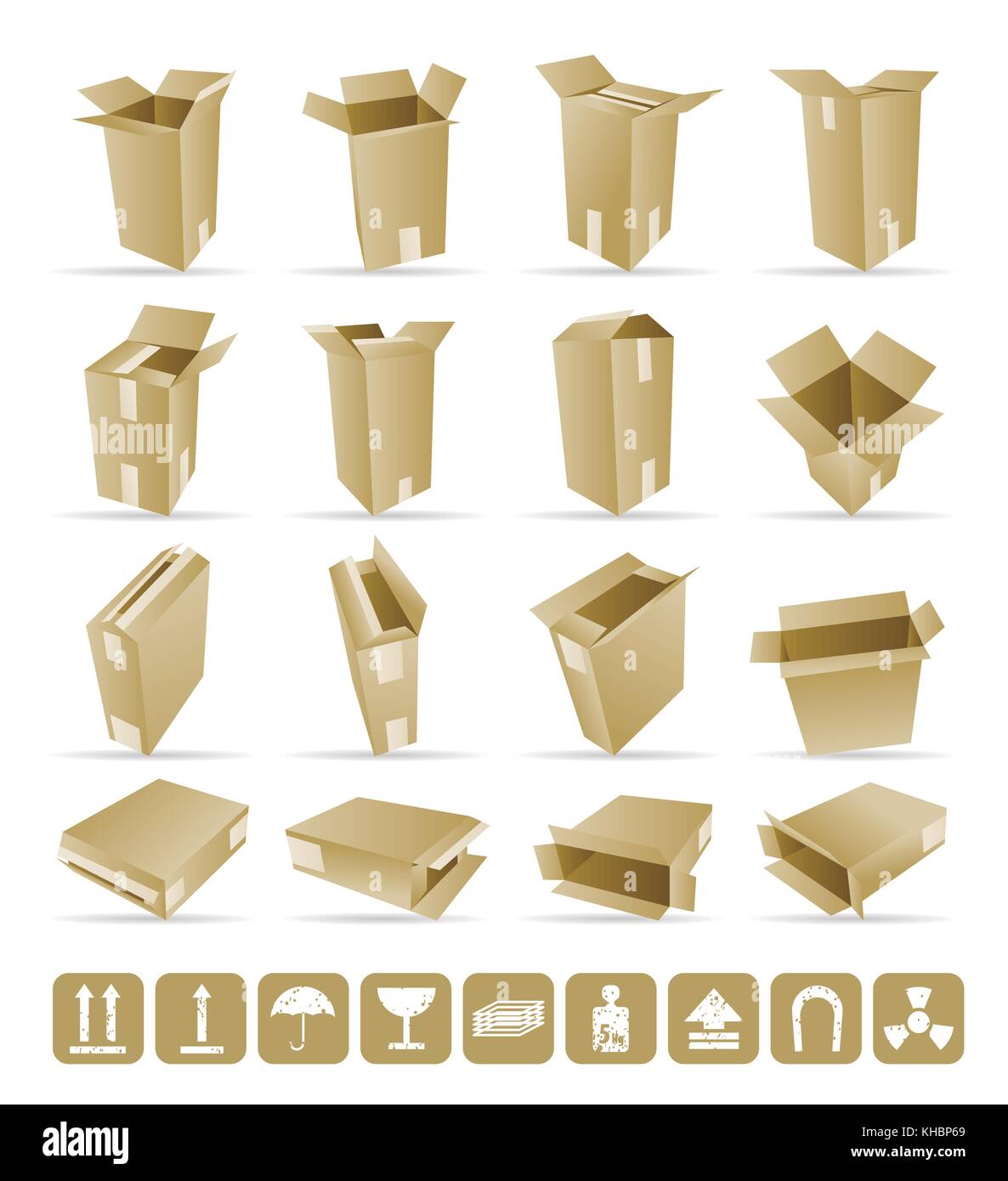 Vector Illustration of shipping box vector and Box Icon and Signs Stock ...