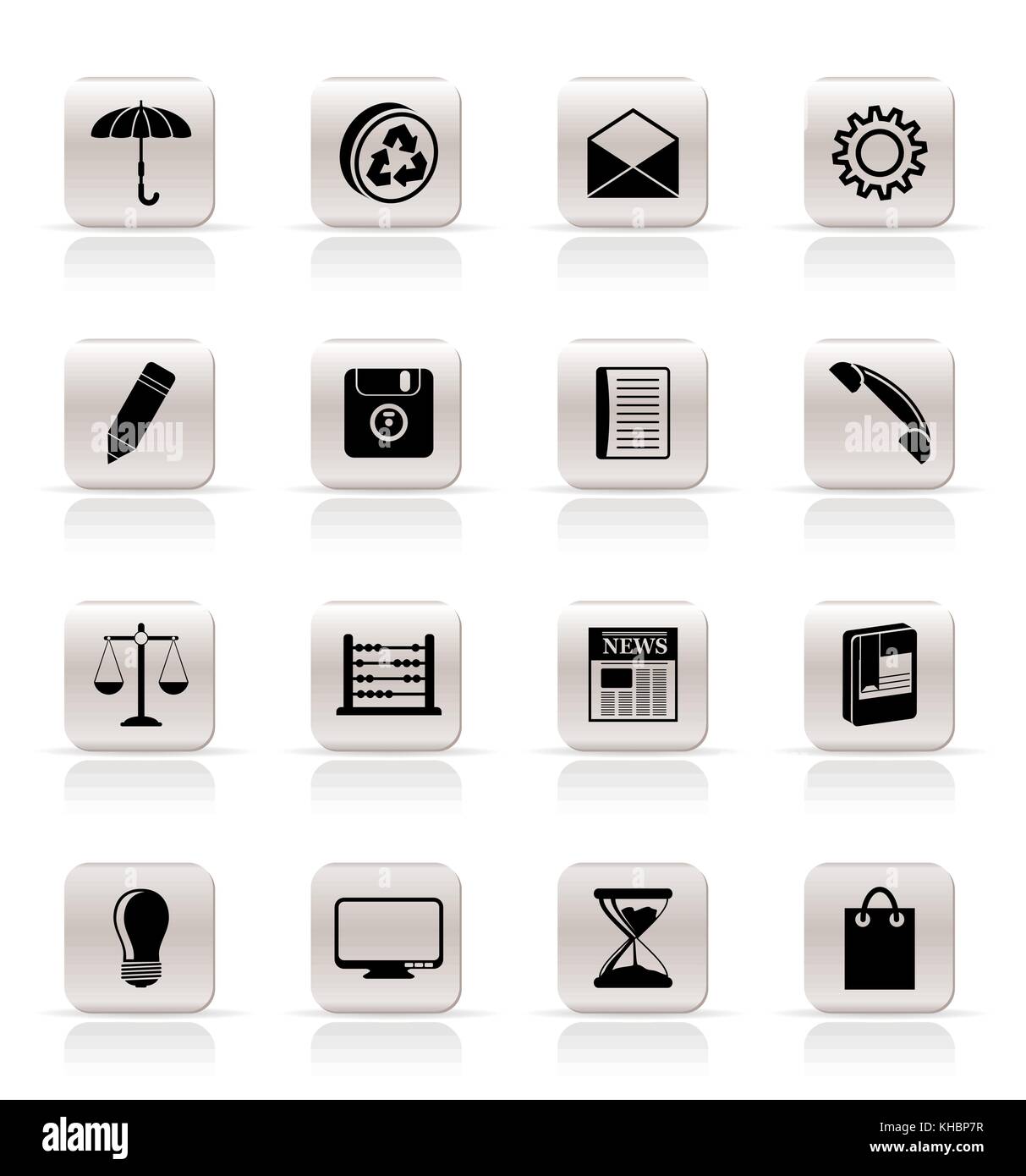 Simple Business and Office internet Icons - Vector icon Set Stock ...