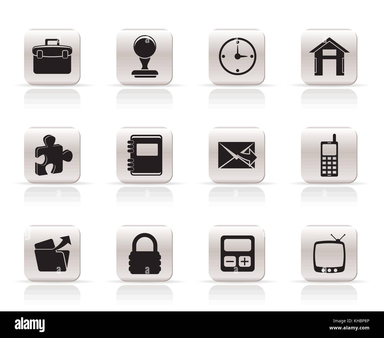 Simple Business and office icons - vector icon set Stock Vector Image ...