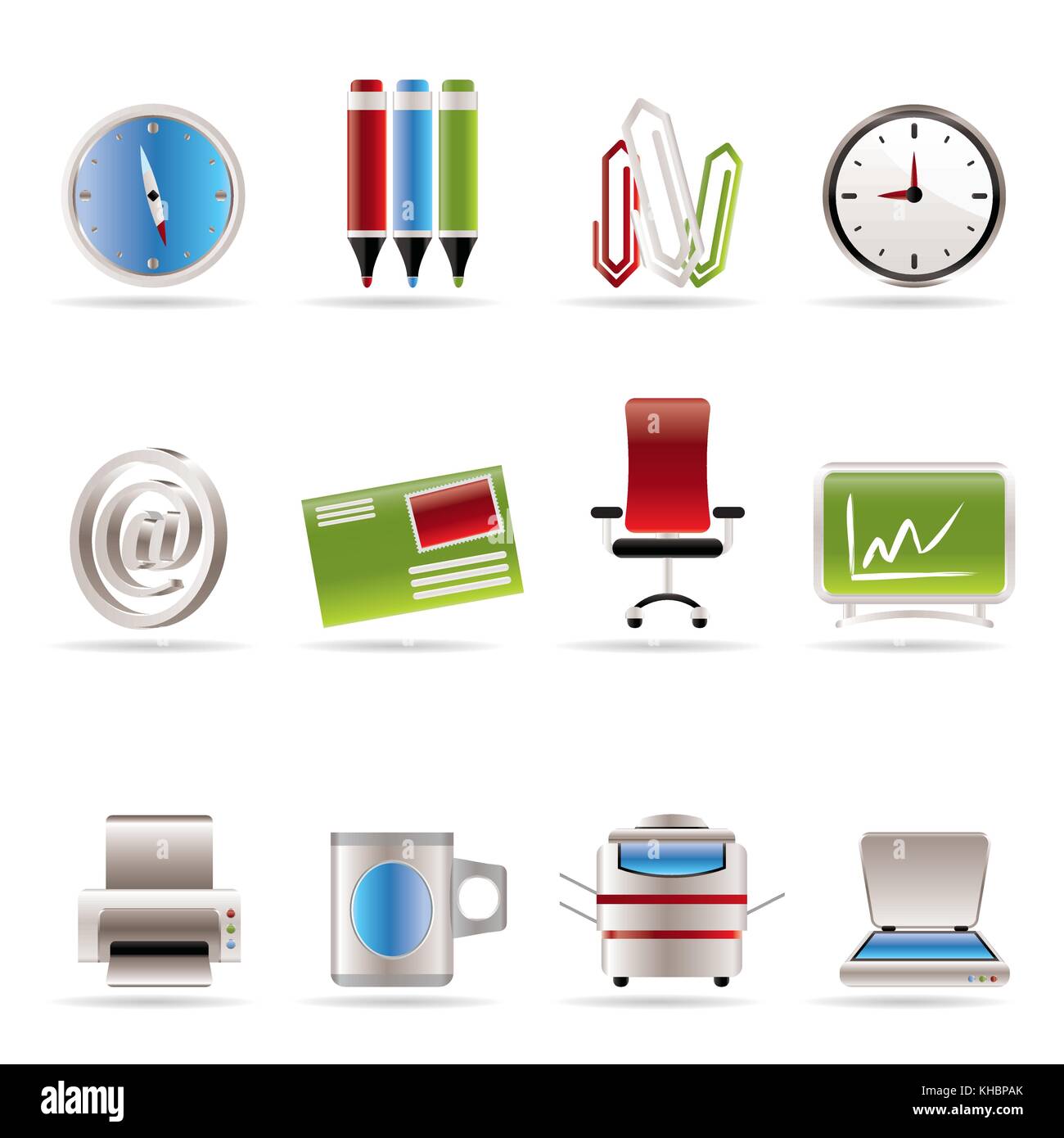 Business and Office tools icons - vector icon set Stock Vector Image ...