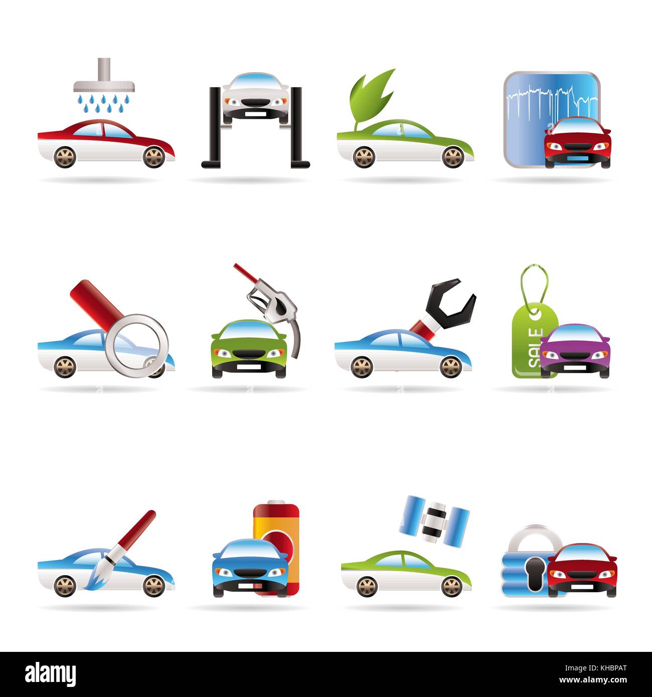 car and automobile service icon - vector icon set Stock Vector Image ...
