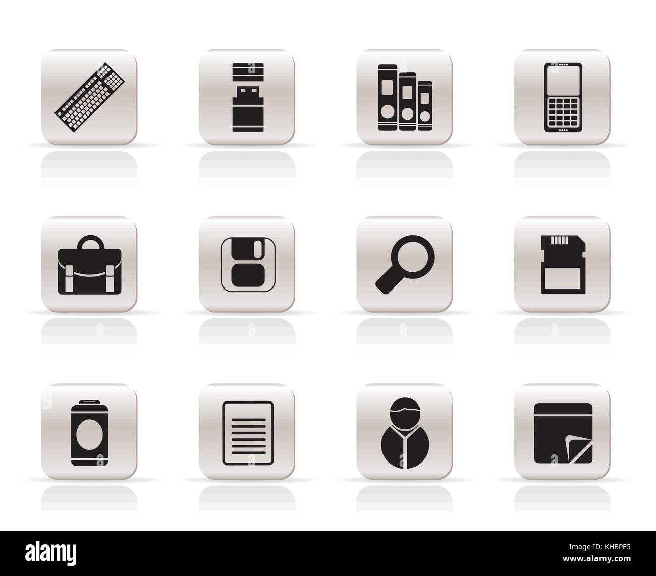 Business and Office tools icons - vector icon set 3 Stock Vector Image ...