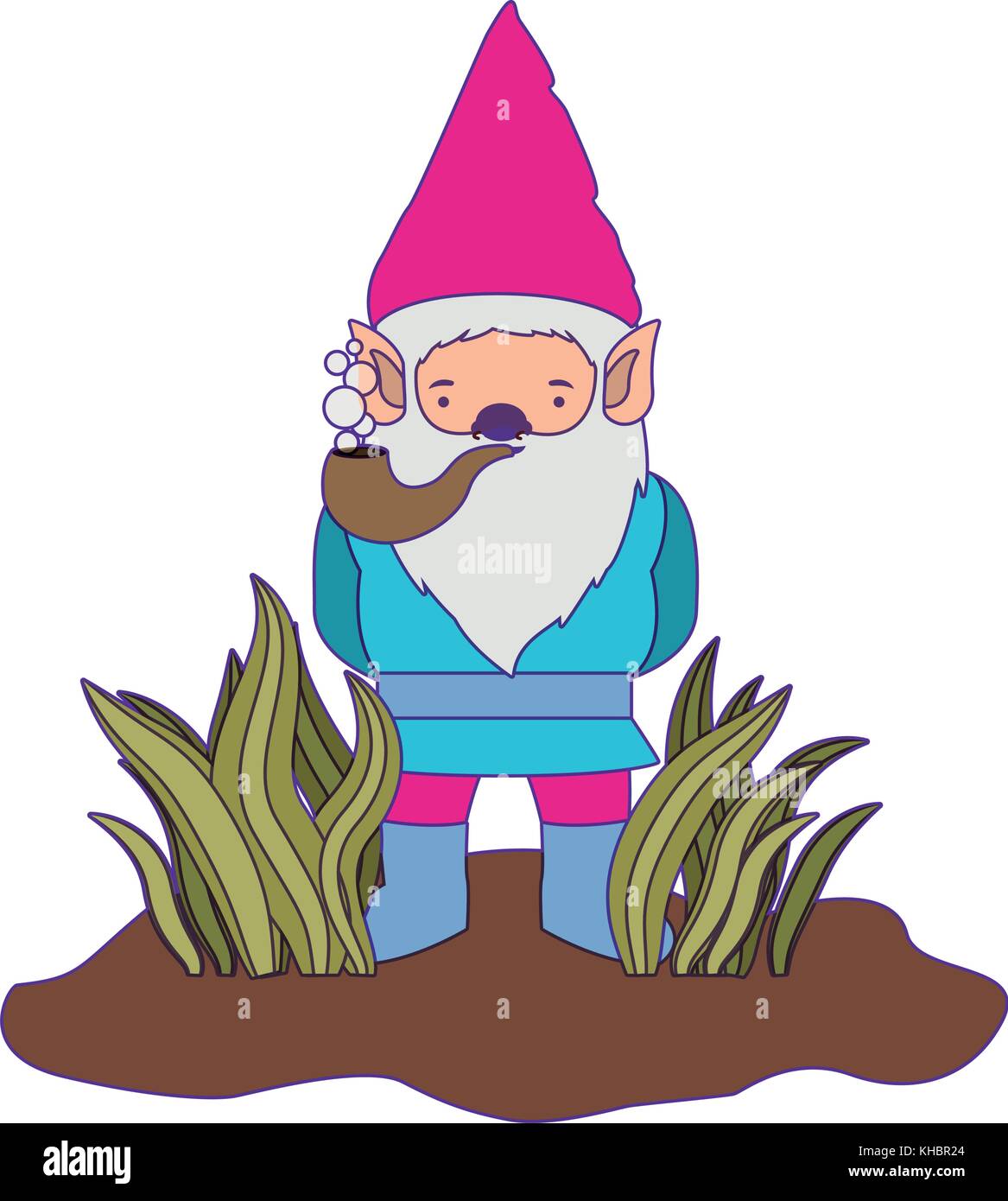 Garden gnome smoking pipe Stock Vector Images - Alamy
