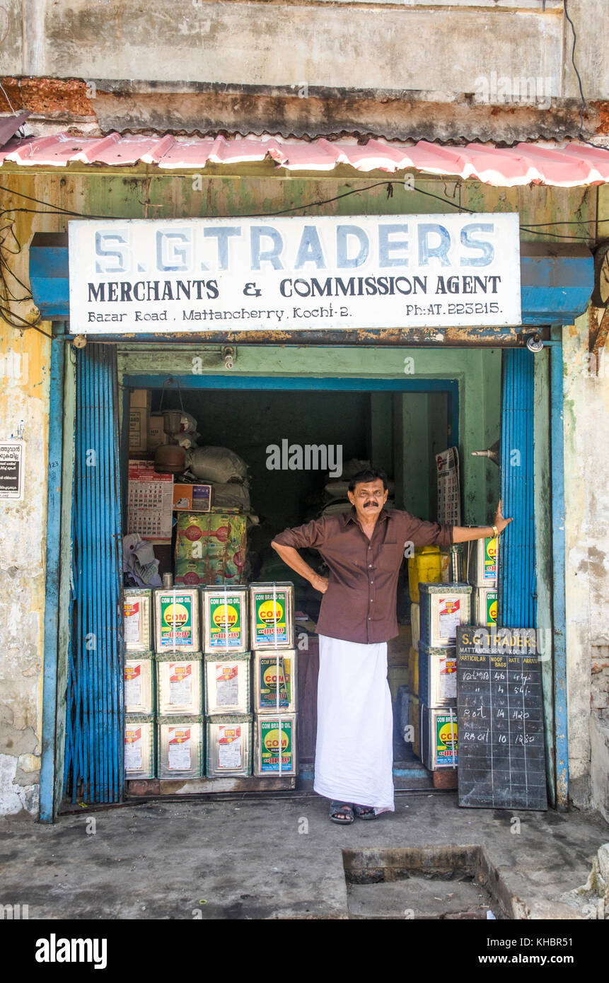 A trader at Spice quarter, Fort Cochin, Kerala, India Stock Photo - Alamy
