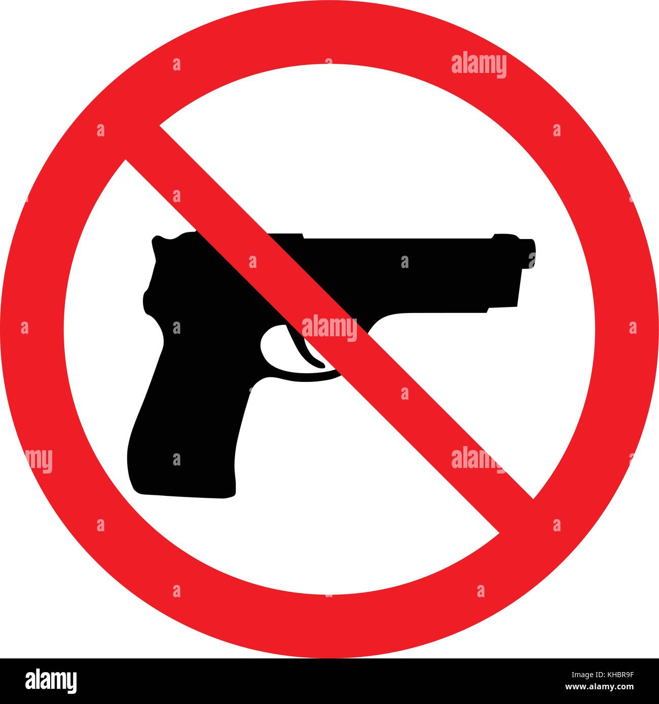 No guns, no weapons, prohibition sign, vector illustration Stock Vector ...