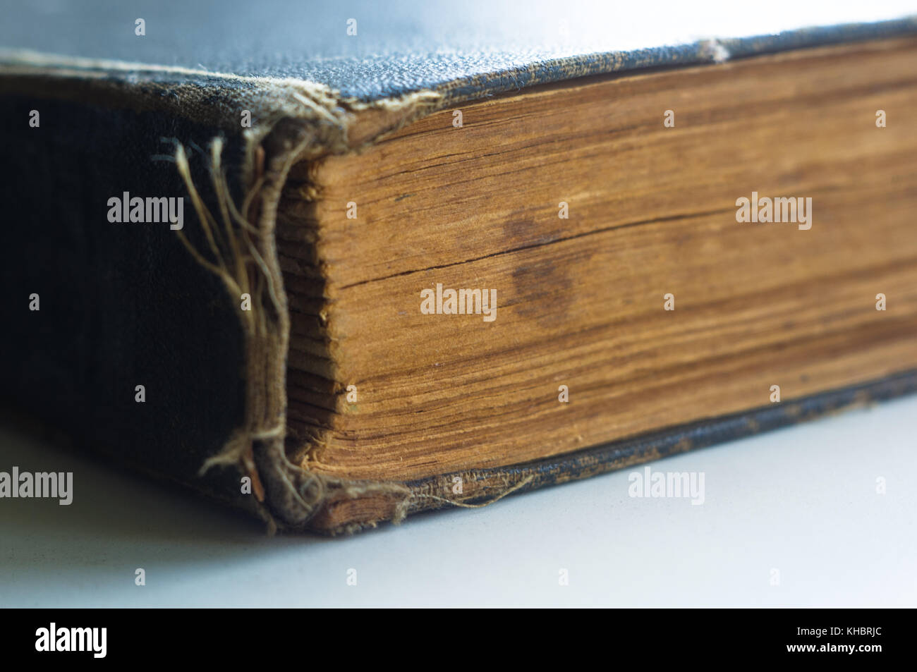 Part of the old tattered books with yellowed pages, macro, close up ...