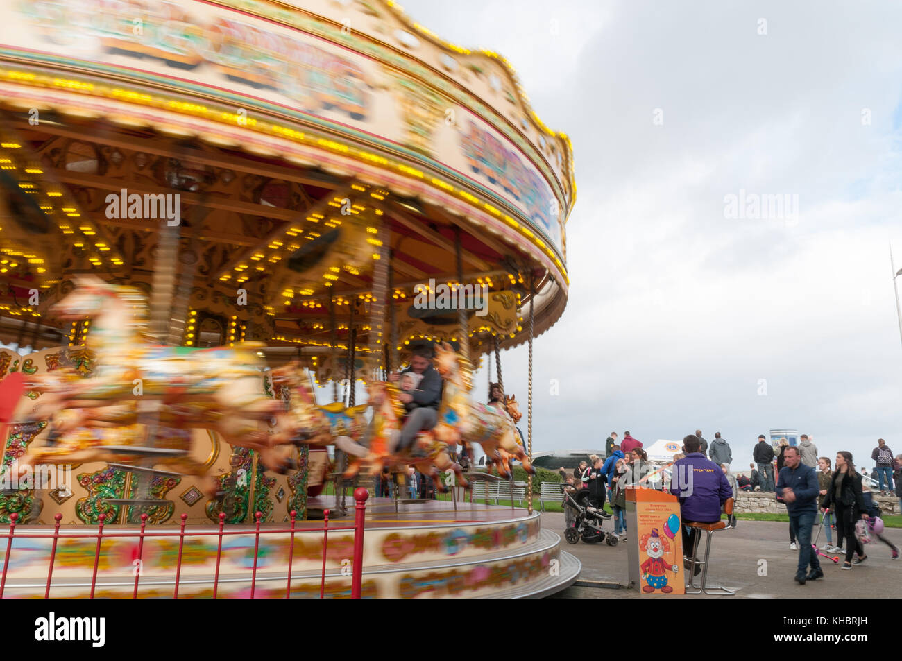 fun fair merry go round motion Stock Photo - Alamy