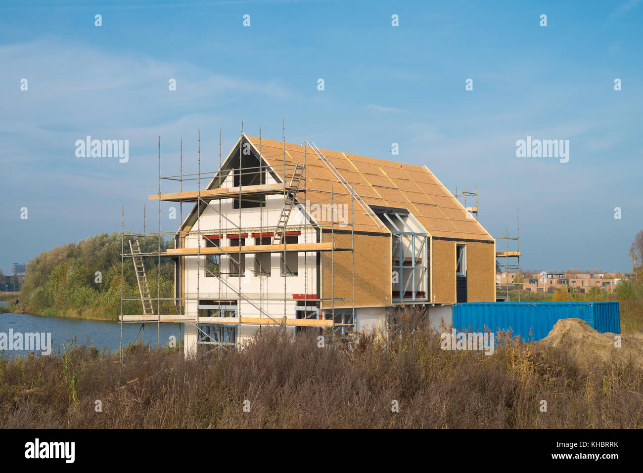 scaffolding on a newly build house in the netherlands Stock Photo - Alamy