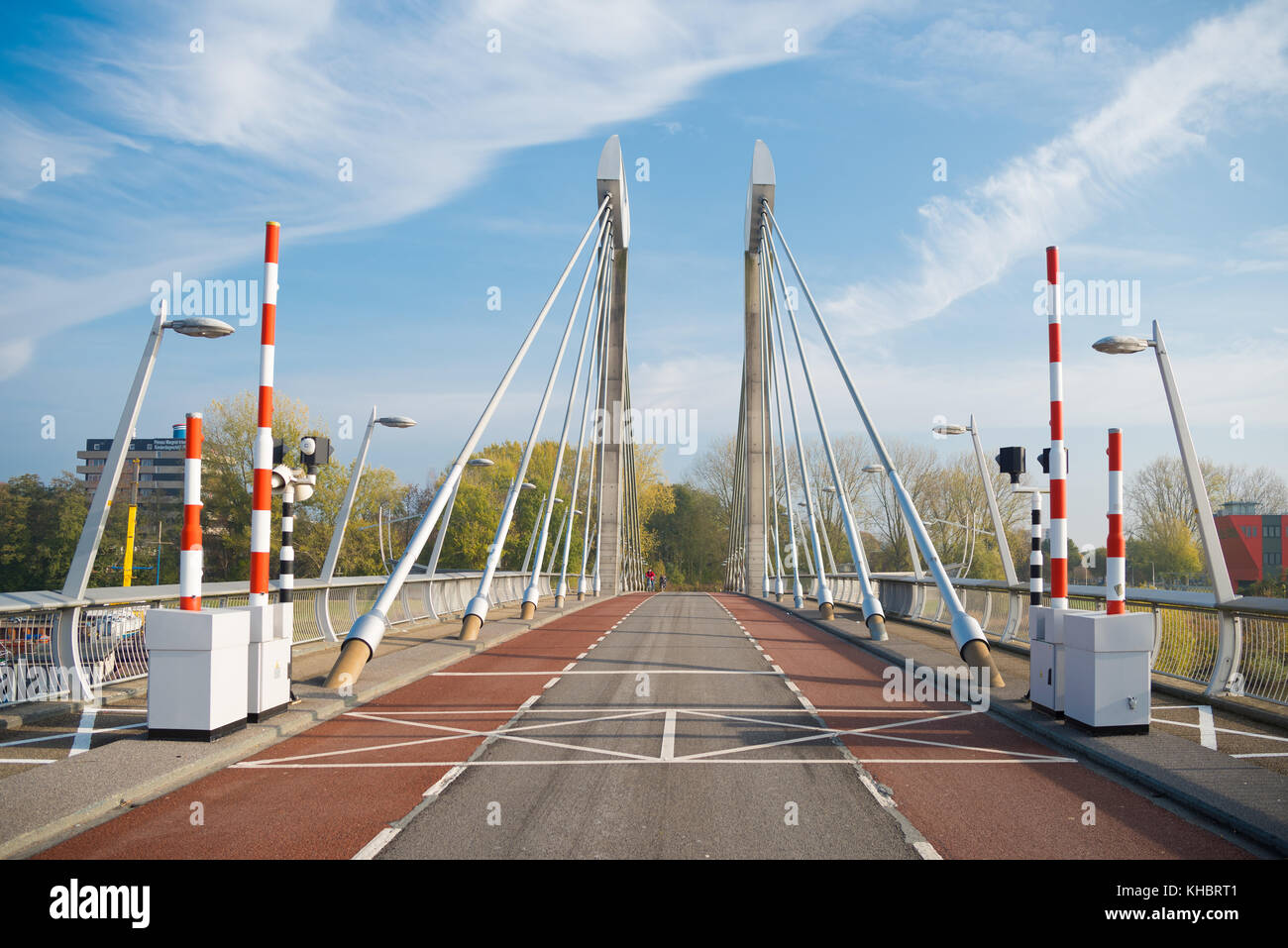 small cable bridge for bicycles, buses and pedestrians in zwolle ...