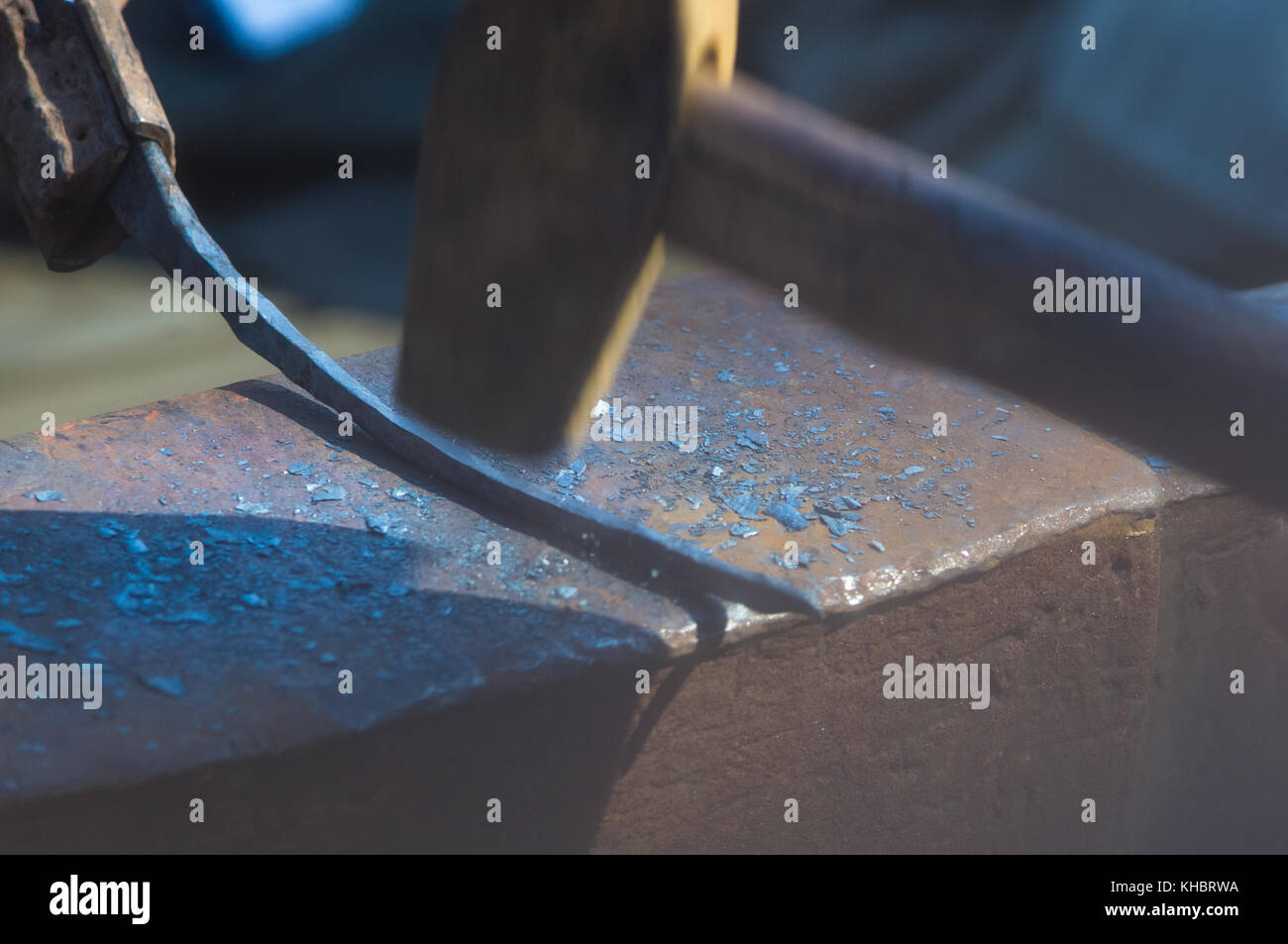 blacksmith tools and fixtures for hand forged metal, close-up Stock ...