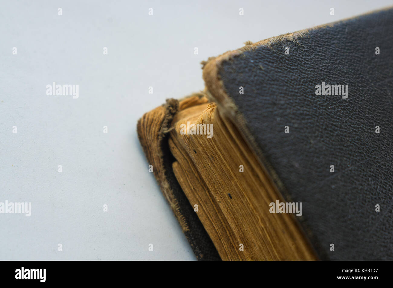 Part of the old tattered books with yellowed pages, macro, close up ...