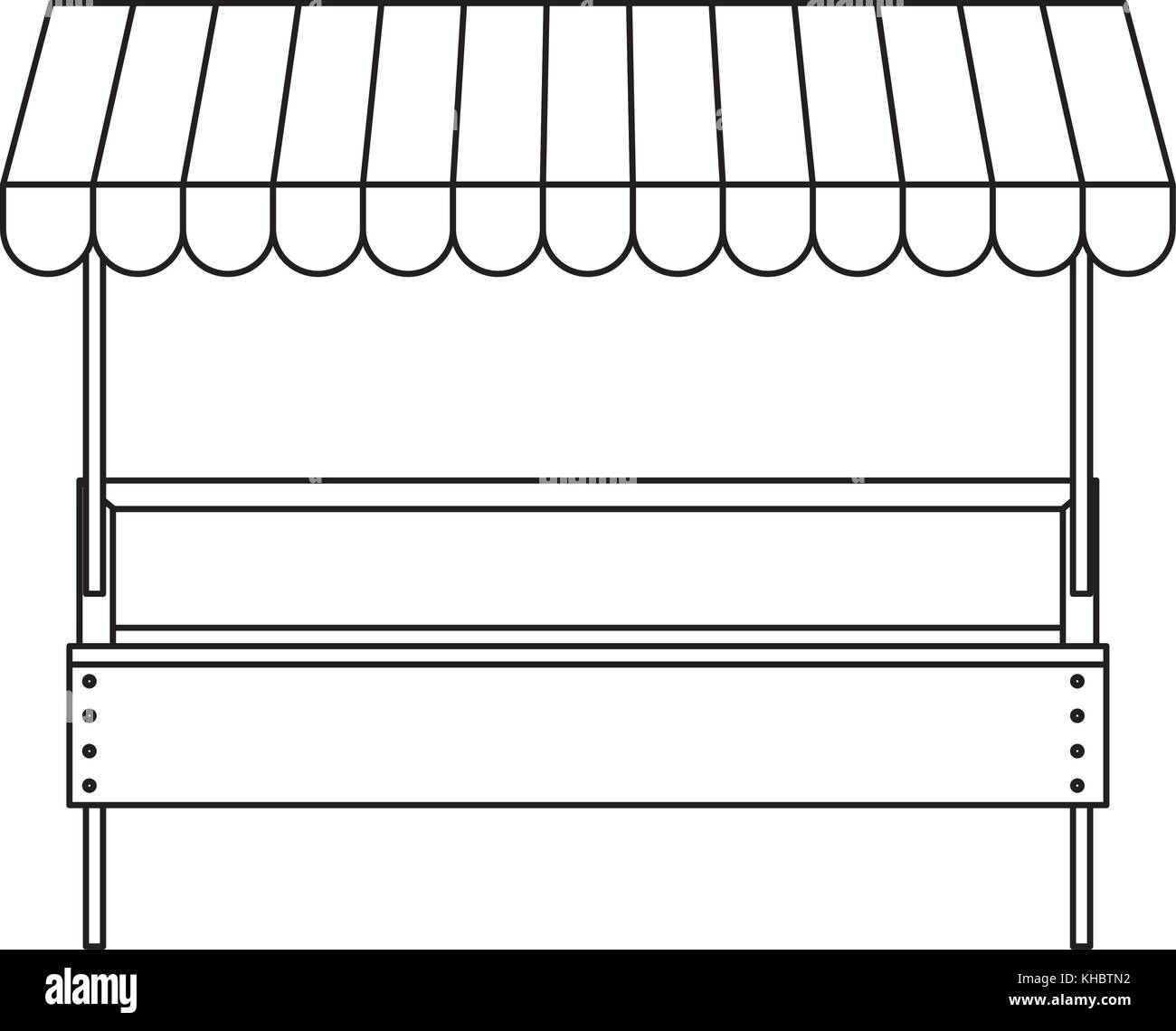 supermarket shelf with big storage of one level in monochrome ...