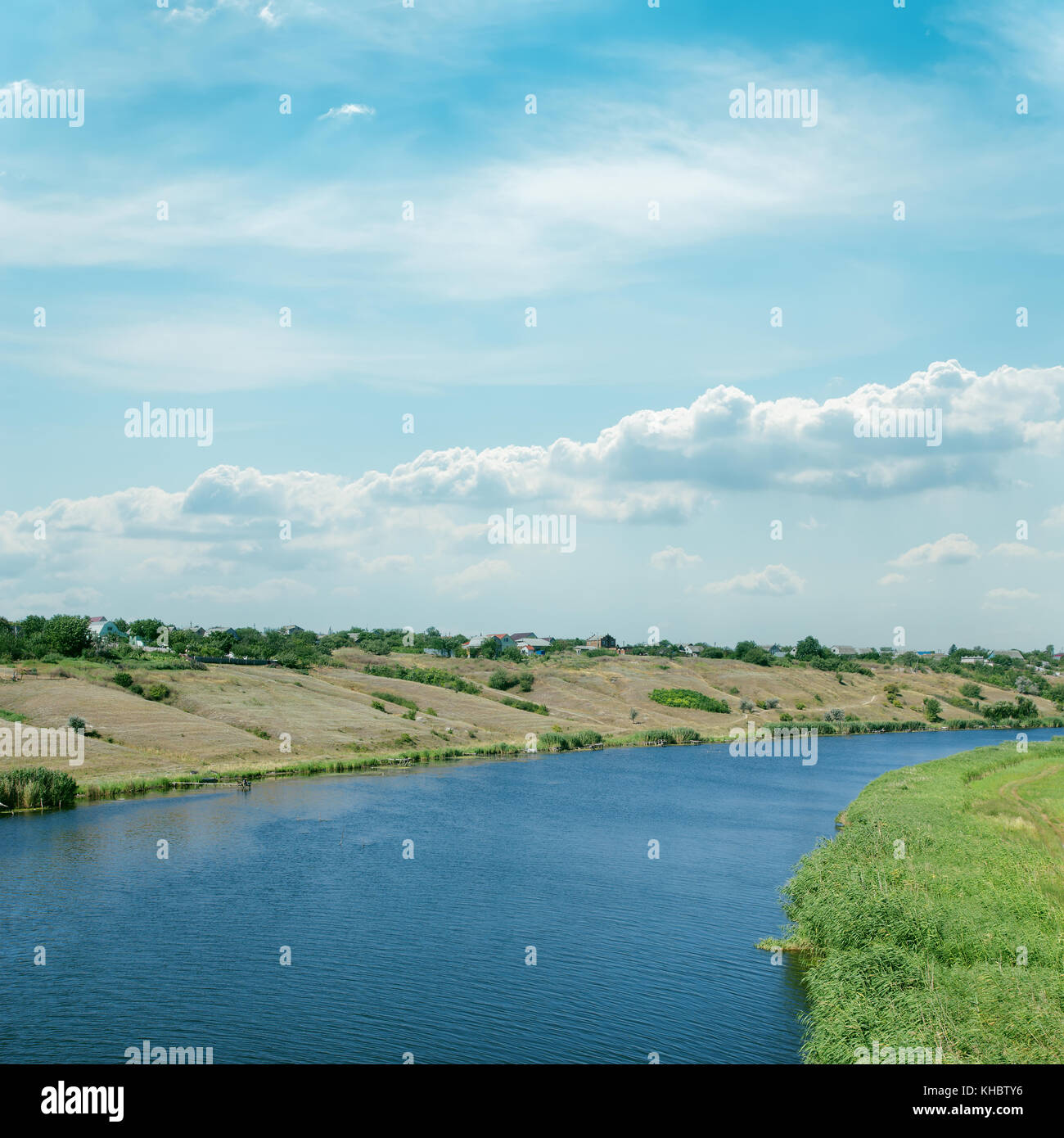 cloudy sky over river Stock Photo - Alamy