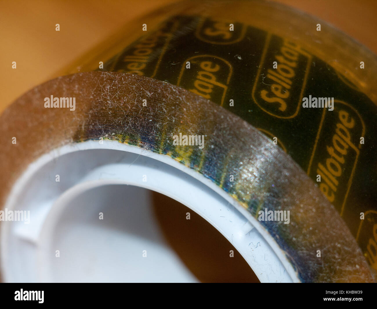 close up of roll of sticky tape sellotape macro detail; essex; england ...