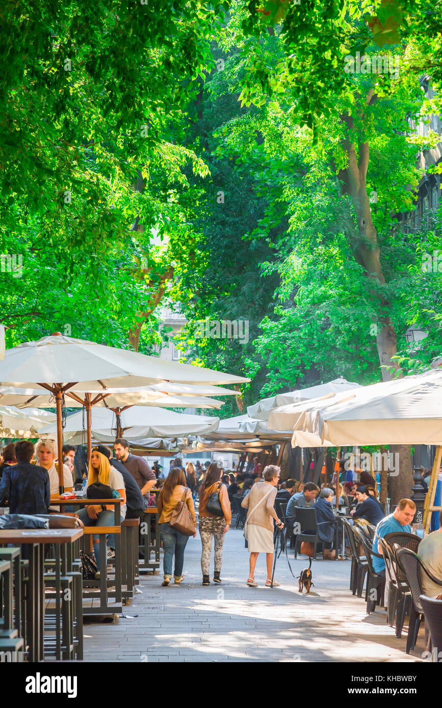Trieste cafe bar, the Viale XX Settembre is a 200 metre long boulevard ...