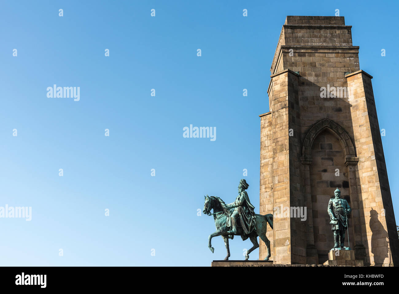 Kaiser-Wilhelm Memorial, equestrian statue, Hohensyburg, Dortmund, Ruhr ...