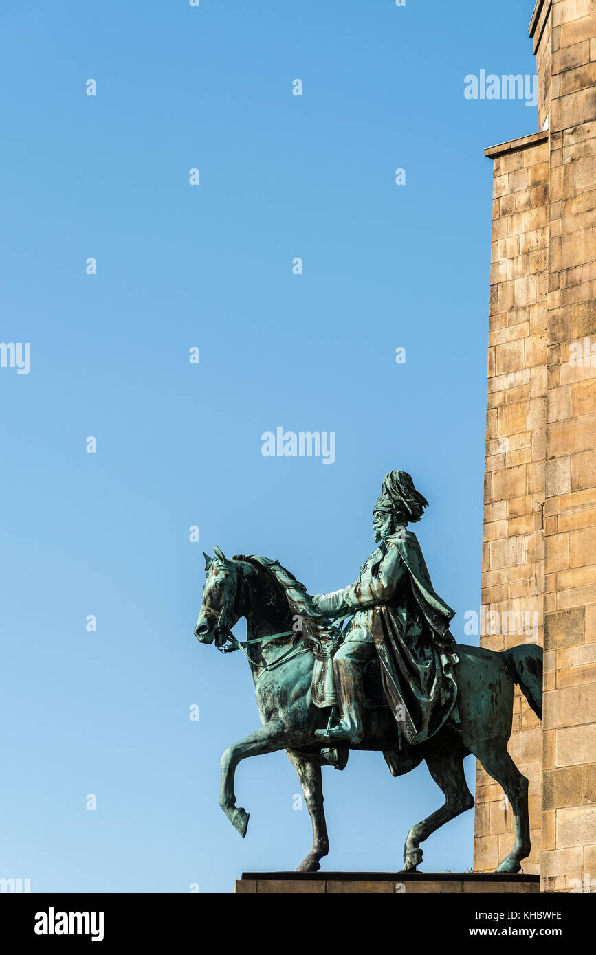 Kaiser-Wilhelm Memorial, equestrian statue, Hohensyburg, Dortmund, Ruhr ...