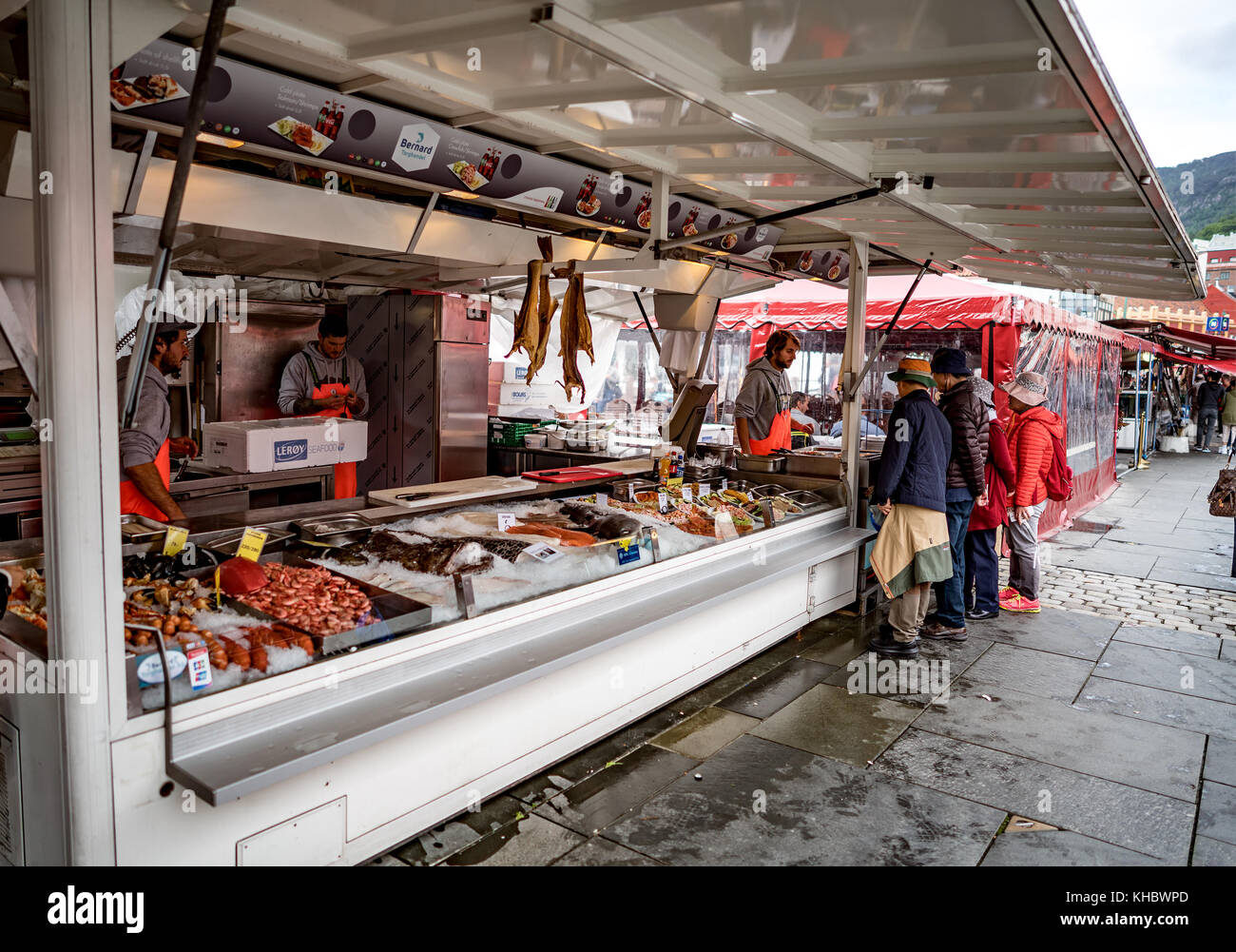 BERGEN, NORWAY - JUNE 16,2017: The Bergen Fish Market (Fisketorget ...