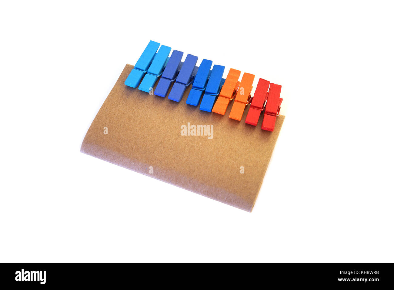 Closed up brown paper and colorful clamp with copy space Stock Photo ...