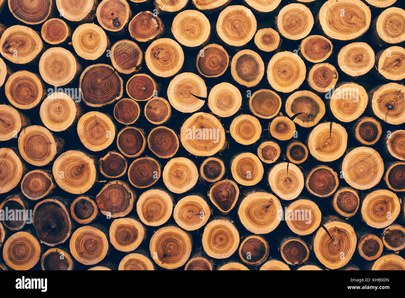 Stacked wood logs as texture, unique natural background Stock Photo - Alamy
