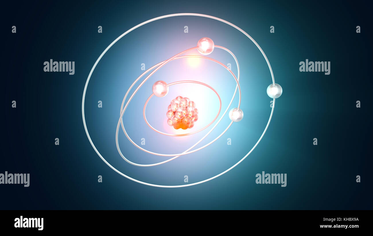 Particles spinning around a Atom core Stock Photo - Alamy